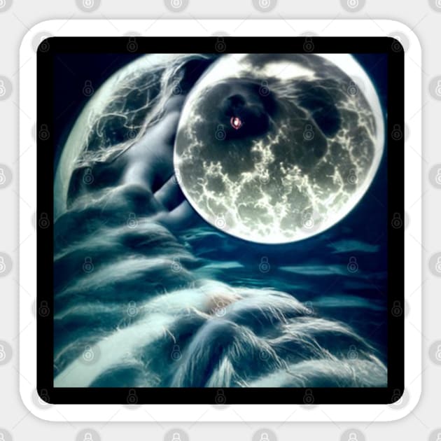 beautiful full moon - Full Moon - Sticker | TeePublic