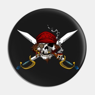 Pirate Flag Skull And Crossed Swords Pins and Buttons for Sale | TeePublic