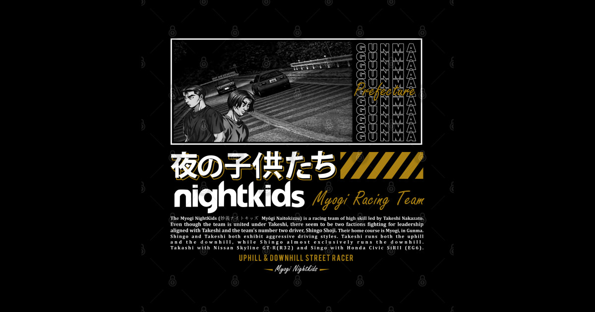 Nightkids Streetwear Style Initial D - Nightkids - Sticker | TeePublic