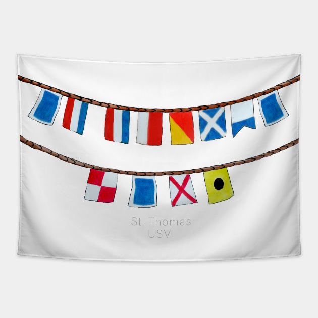 St Thomas Nautical Flags - Nautical - Tapestry | TeePublic
