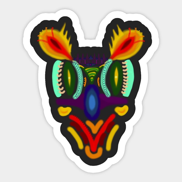 Scary abstract face - Face - Sticker | TeePublic