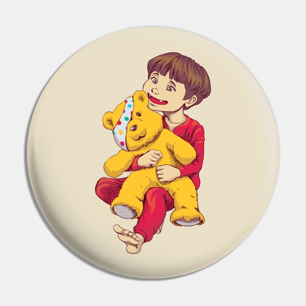 Pudsey bear face - Pudsey Bear Face - Pin | TeePublic