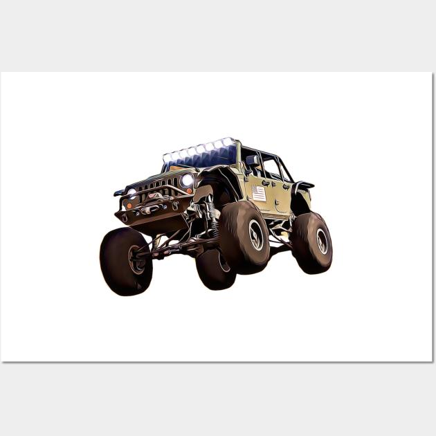 Jeep Rubicon Cartoon - Car - Posters and Art Prints | TeePublic