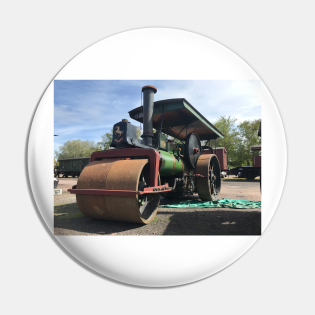 vintage steam traction engine - Steam - Pin | TeePublic