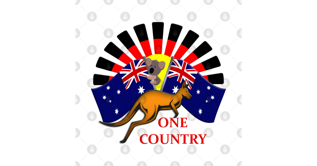 Australia one country - Australia Day - T-Shirt | TeePublic