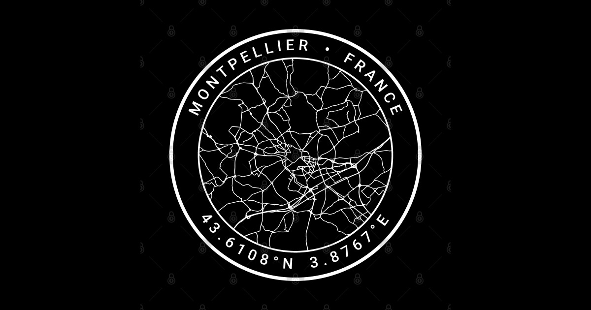 Montpellier Map - Montpellier - Sticker | TeePublic