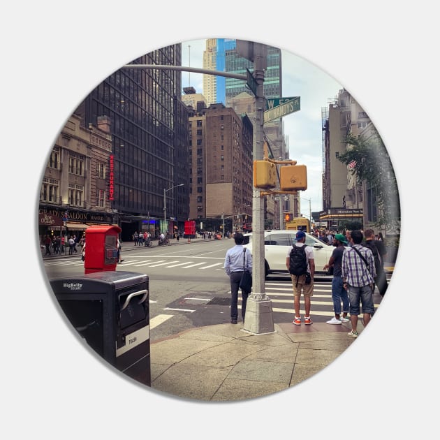 Tourists, Manhattan, New York City - Manhattan - Pin | TeePublic