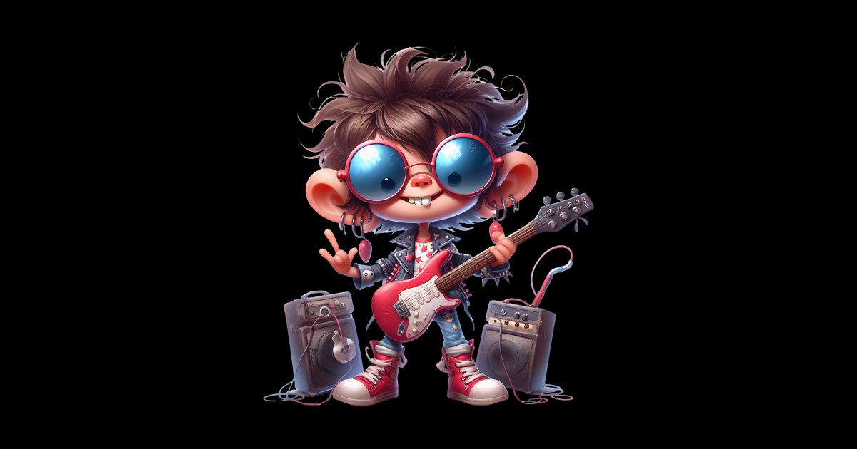 Cute Rockstar Illustration - Rockstar - Sticker | TeePublic