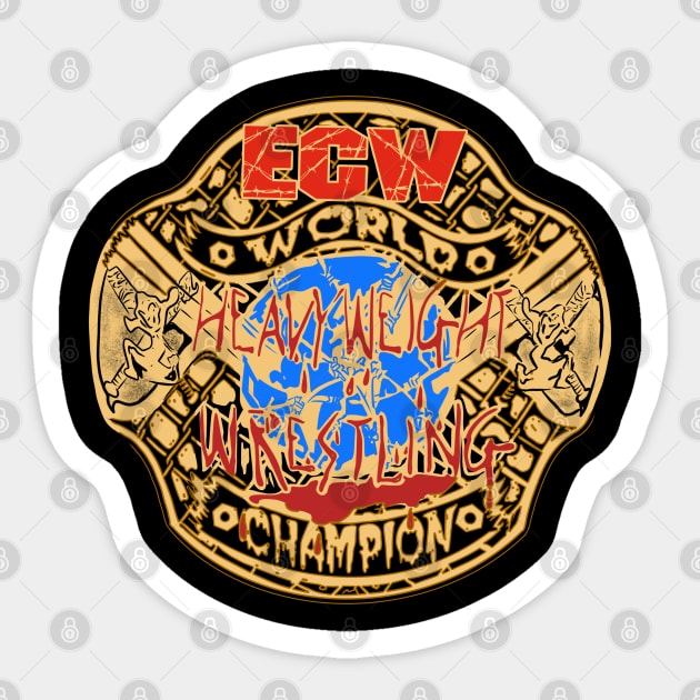 hardcore main plate belt - Wrestling - Sticker | TeePublic