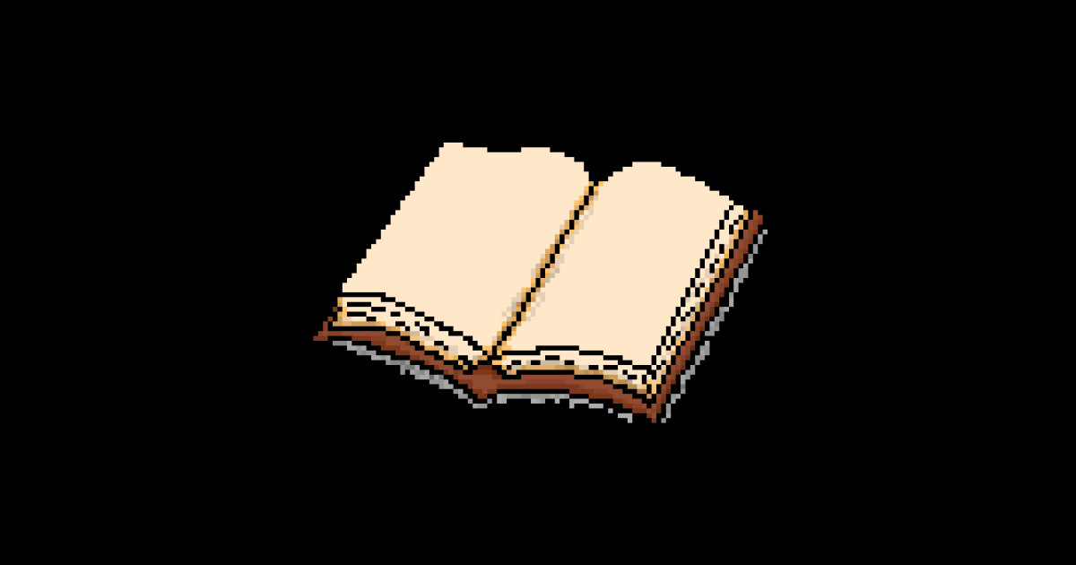 Open Book Pixel Art - Book - Sticker | TeePublic