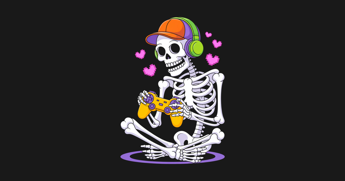 Skeleton Video Game Halloween - Skeleton - T-Shirt | TeePublic