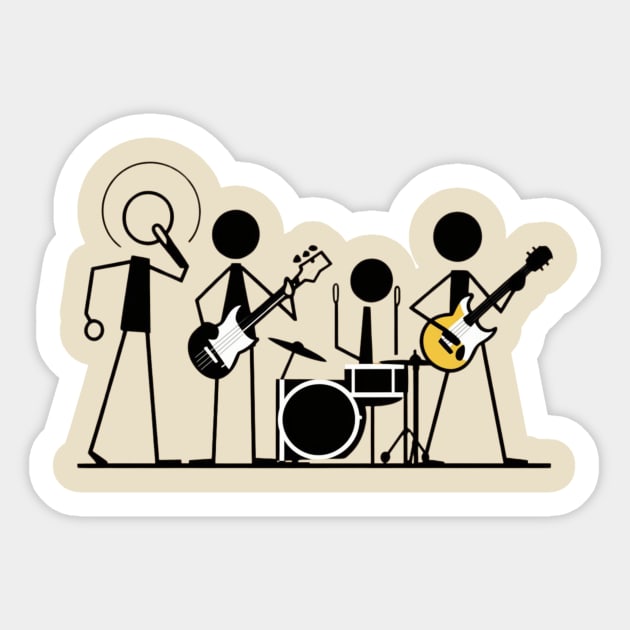 Stick figure rock band - Stick Figure Band - Sticker | TeePublic