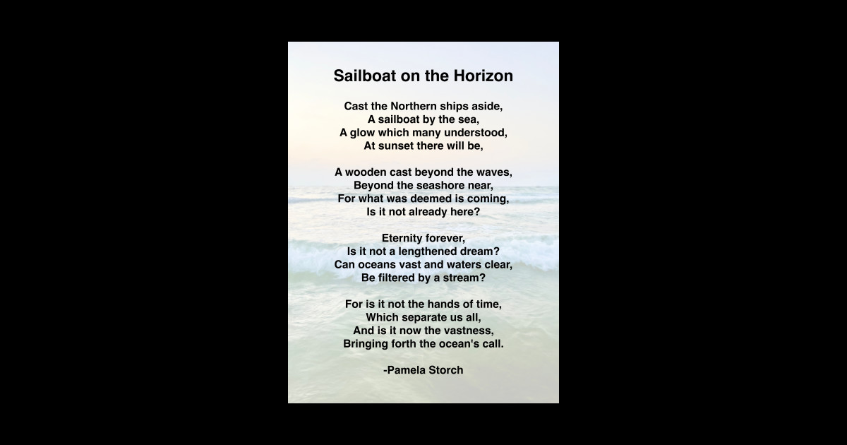 Sailboat on the Horizon Poem - Pamela Storch Poems - Sticker | TeePublic