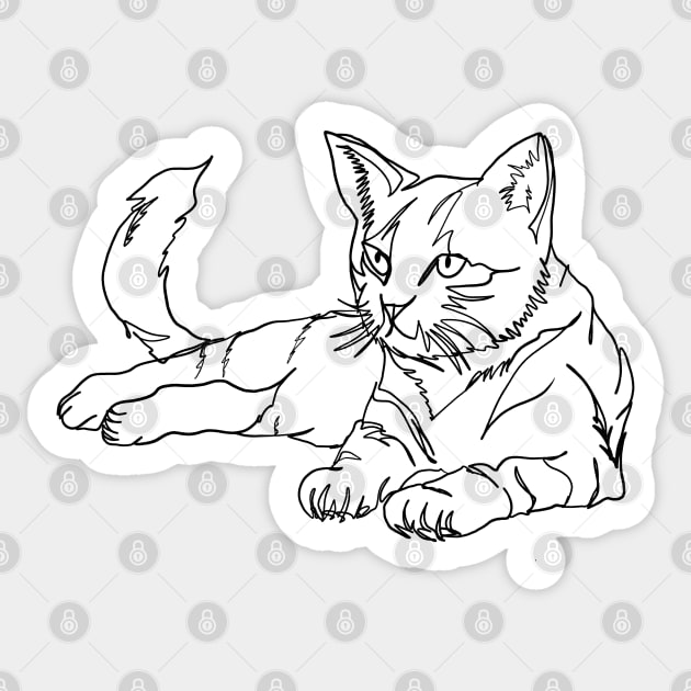 Single thread (cat) - Cat - Sticker | TeePublic