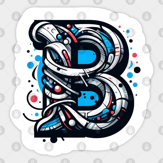 Letter B design graffity style - Letter B Design - Sticker | TeePublic