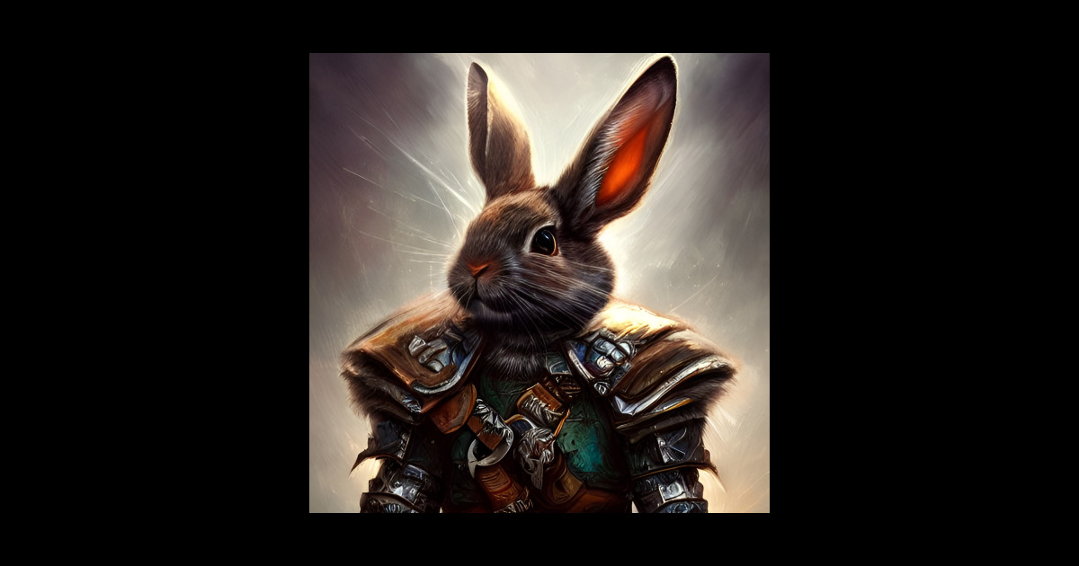 AI Generated Art, War Rabbit - Sticker - Magnet | TeePublic