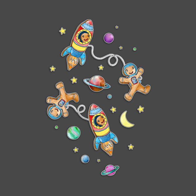 Gingerbread Astronauts - Astronaut - T-Shirt | TeePublic