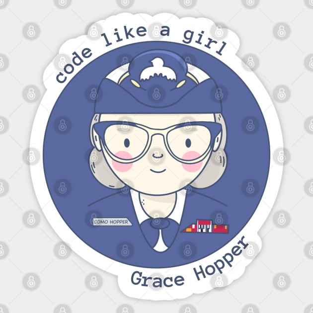 Grace Hopper Programmer girl - Grace Hopper - Sticker | TeePublic