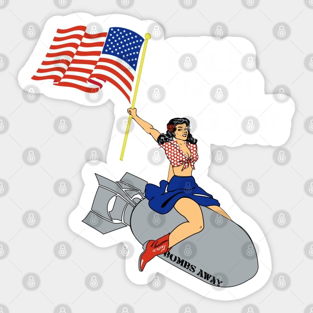 patriotic pinup girl - Vintage Pinup - Sticker | TeePublic
