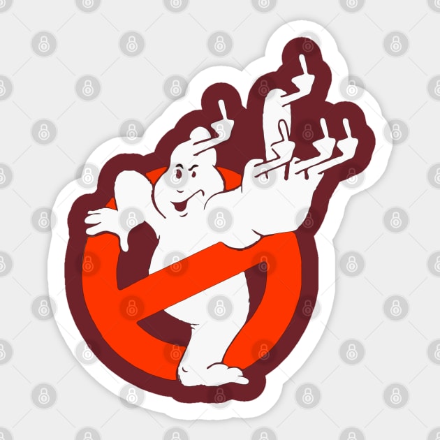 MIDDLE FINGER GHOSTBUSTER - Ghostbusters - Sticker | TeePublic