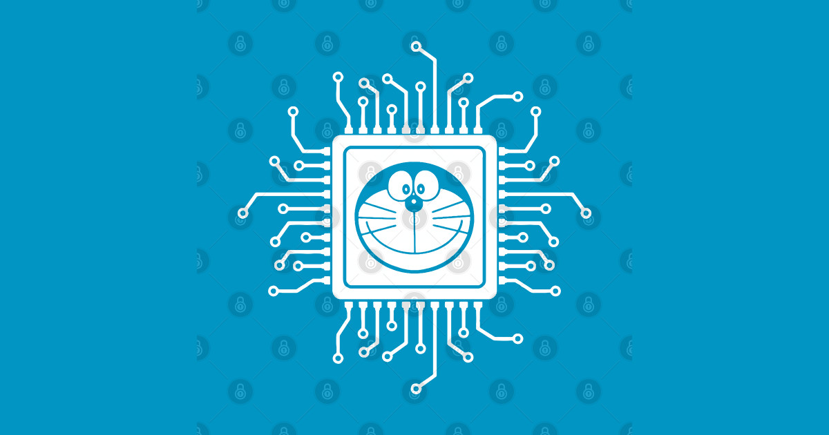 DORAEMON MICROCHIP - 2.0 - Vintage Cartoons Anime Manga Robot Cat - T ...