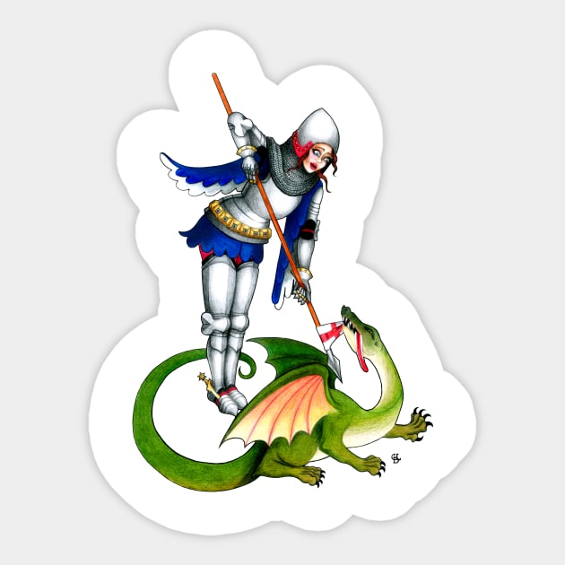 Gorgeous Georgie Pin Up Girl - Saint George - Sticker | TeePublic