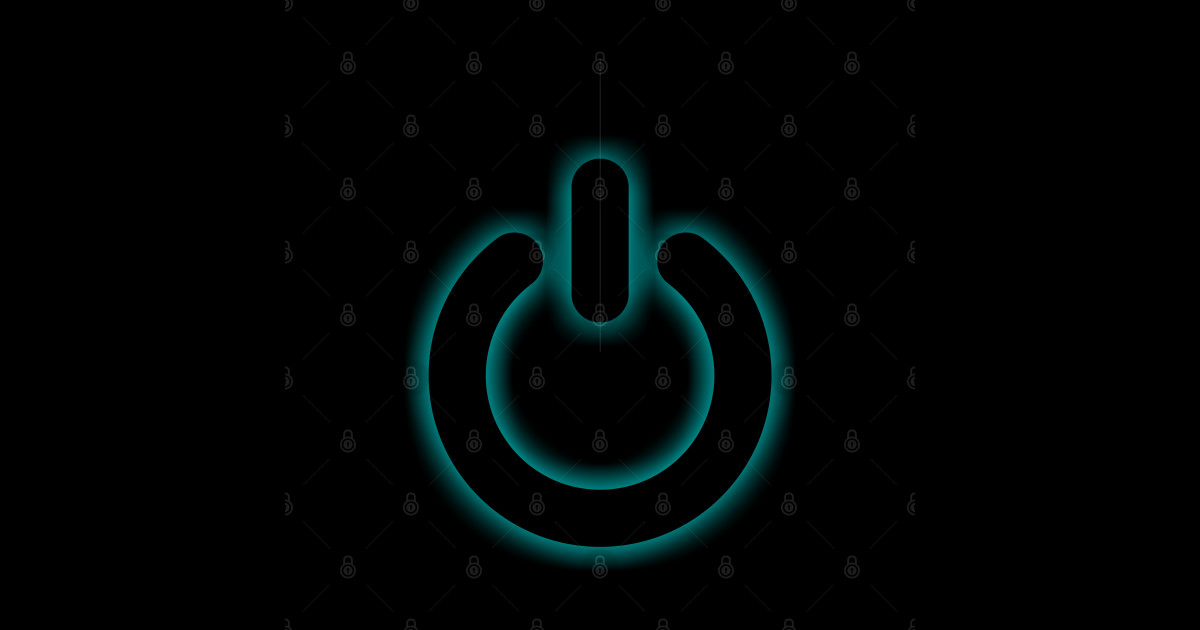 Power Button - Blue Glow - Sticker | TeePublic