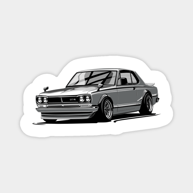 Hakosuka gtr jdm vector art - Gtr - Magnet | TeePublic