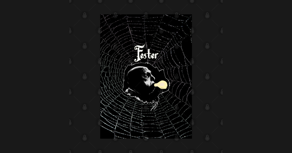 Uncle Fester - Light Bulb With Spider Web Background. - Addams Family ...