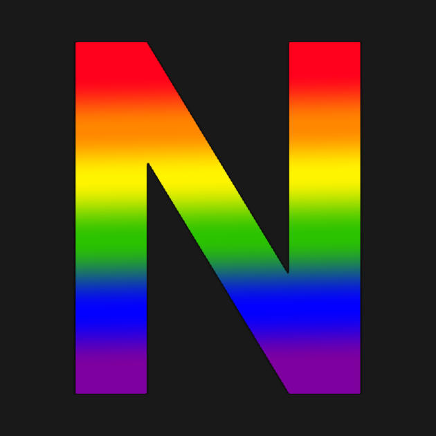 Rainbow Letter N - Rainbow - T-Shirt | TeePublic