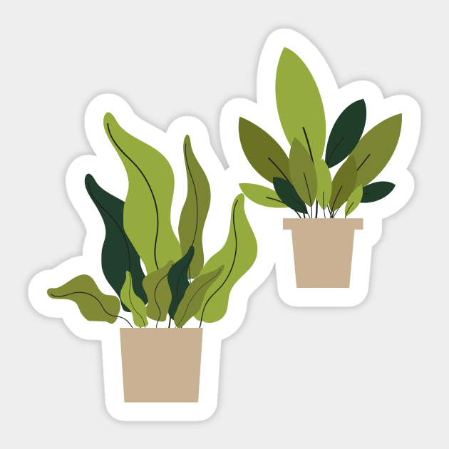 Mid Century Modern Planters - 1950s - Sticker | TeePublic