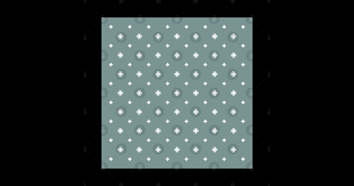 White Flower Pattern (Light Juniper) - Flower Pattern - Sticker | TeePublic