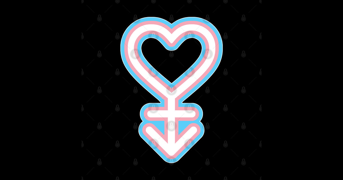 Trans Heart Symbol 2 - Frogwhomp - Sticker | TeePublic
