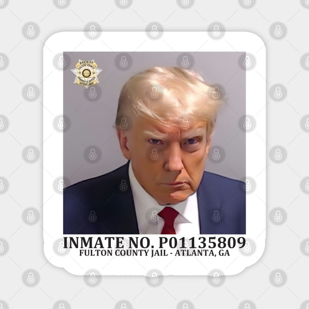 Inmate Trump Mugshot Fulton County Jail - Donald Trump Mugshot - Magnet ...