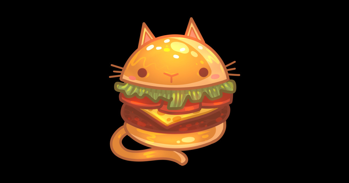 Cute Cat Burger - Cat Burger - Sticker | TeePublic