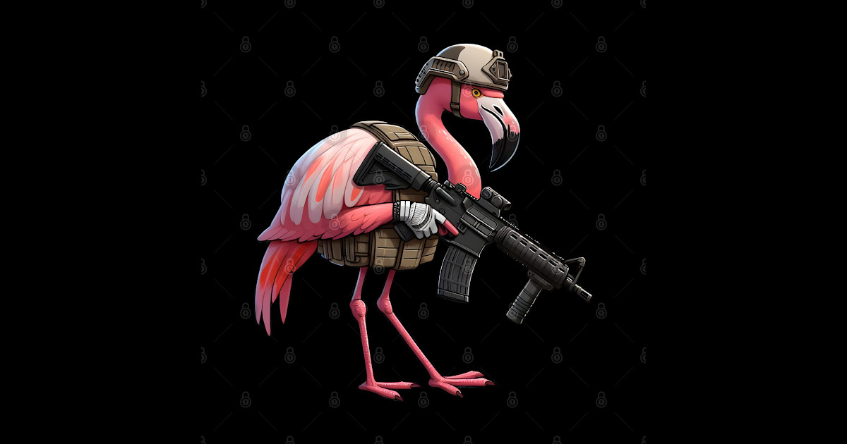 Tactical Flamingo - Flamingo - Sticker | TeePublic