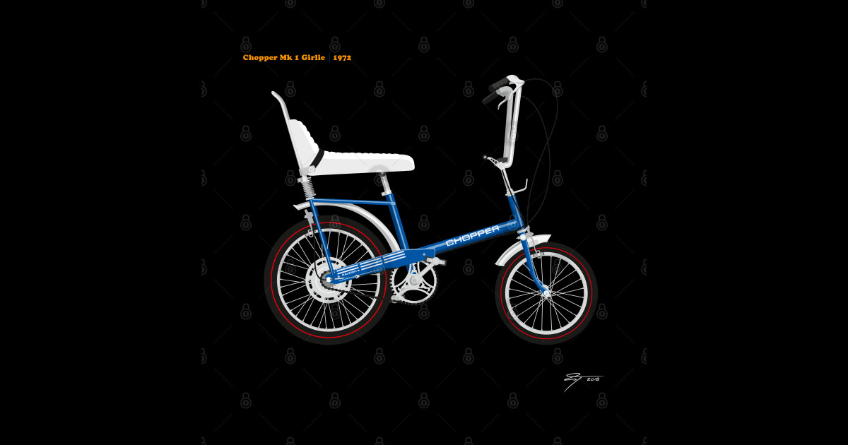 Raleigh Chopper Mk 1 Girlie Horizon Blue - Raleigh Chopper - Sticker ...