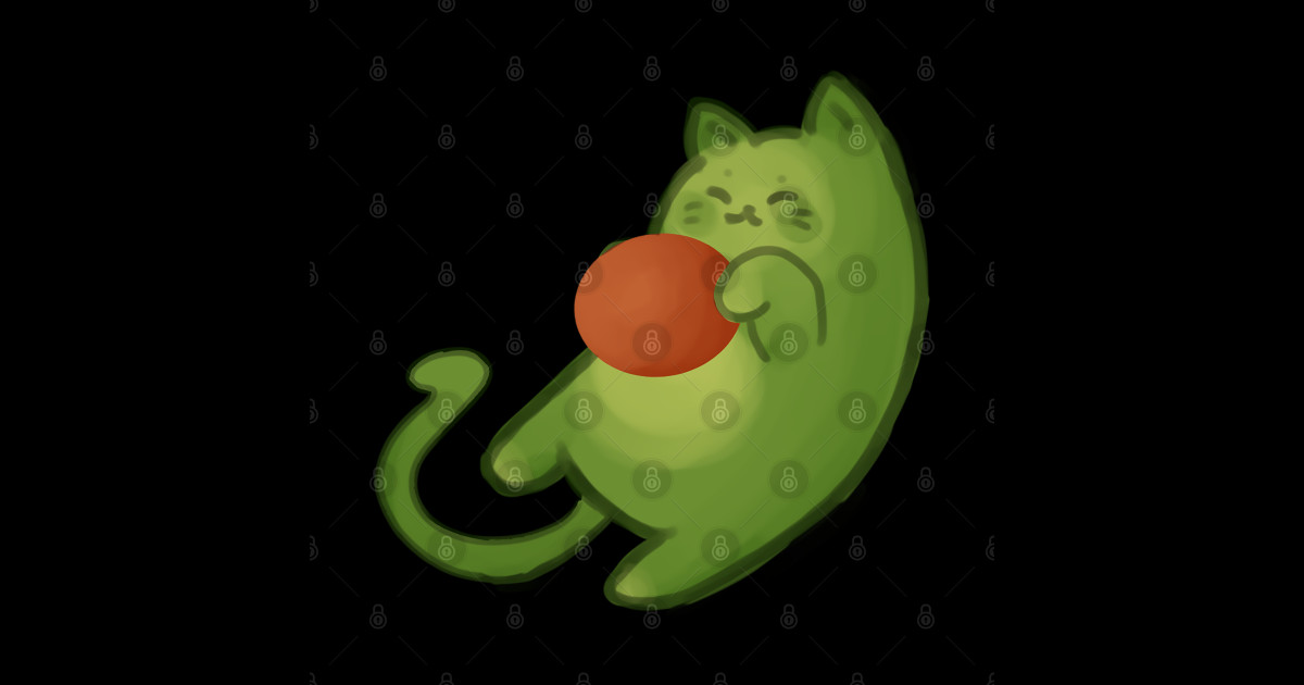 avocado cat - Cat - Sticker | TeePublic