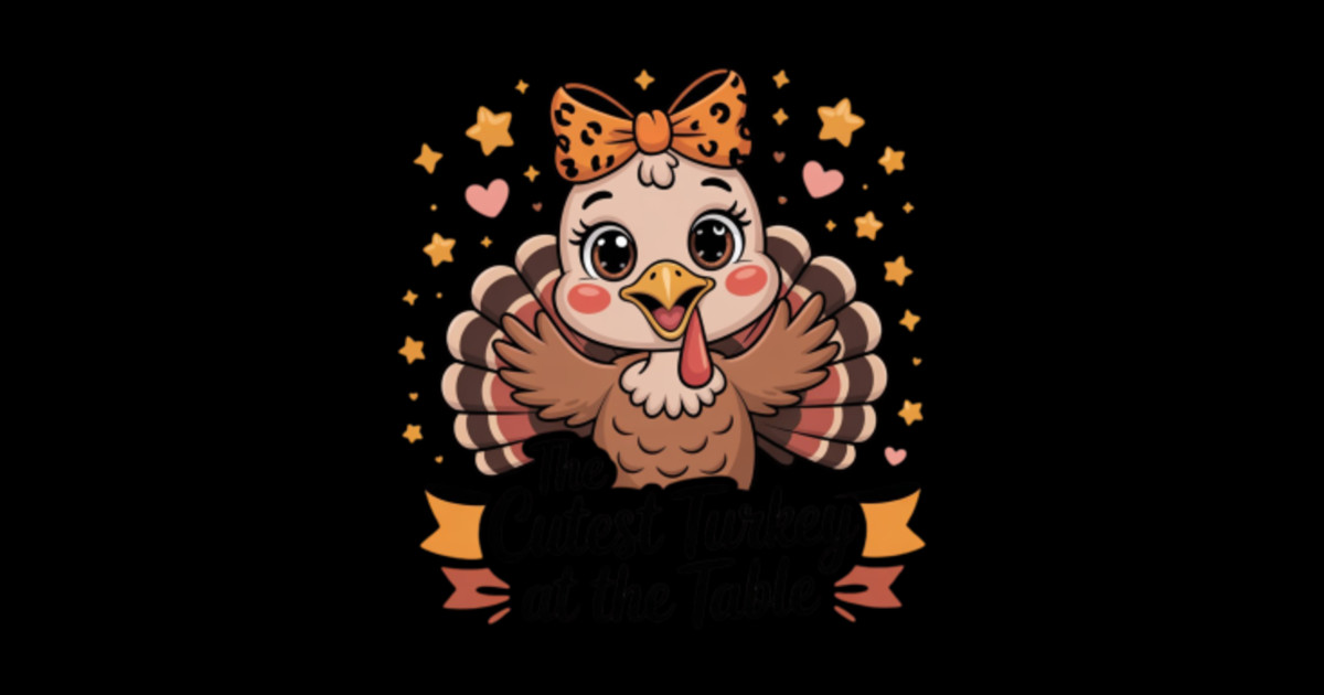 Cutest Turkey at the Table - Cute Turkey - Sticker | TeePublic