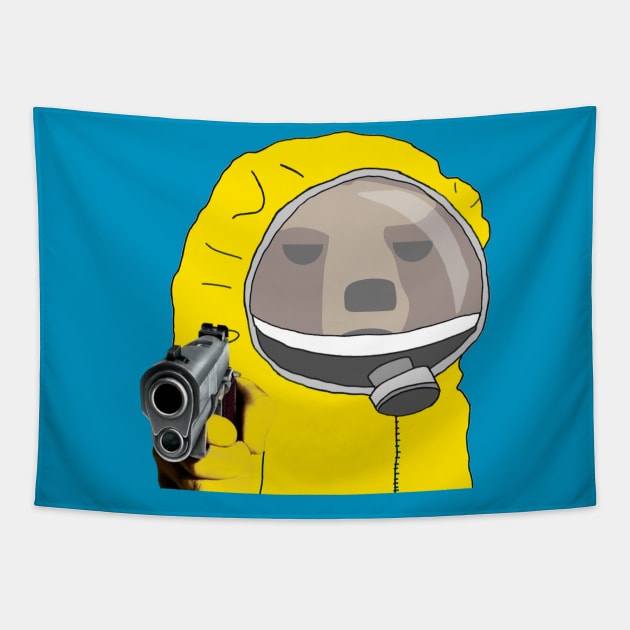 Gopnik brown bear in Hazmat Suit Edits memes with gun - Gopnik ...