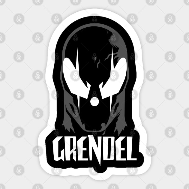 BIG GRENDEL HEAD & NAME - 2.0 - Grendel Robzilla - Sticker | TeePublic