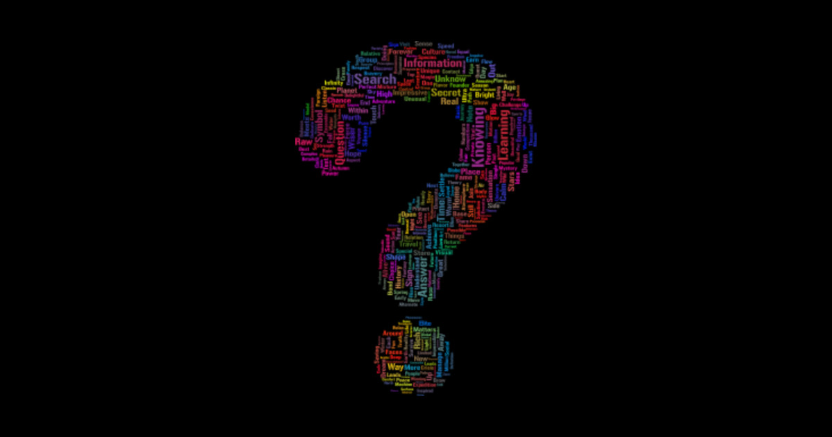 Question Mark Silhouette Shape Text Word Cloud - Question Mark - Pin ...
