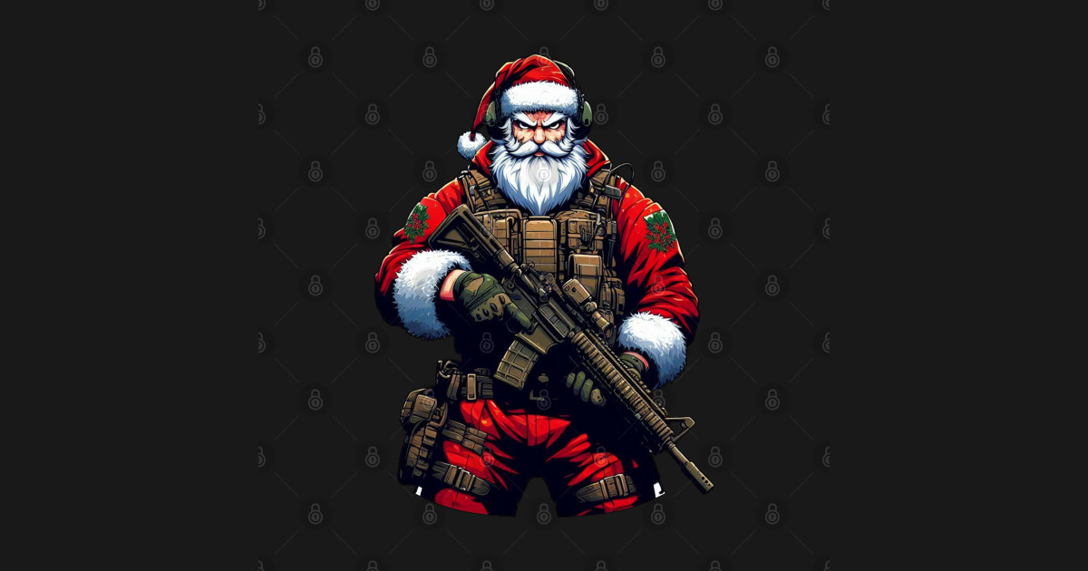 Tactical Santa - Santa - T-Shirt | TeePublic