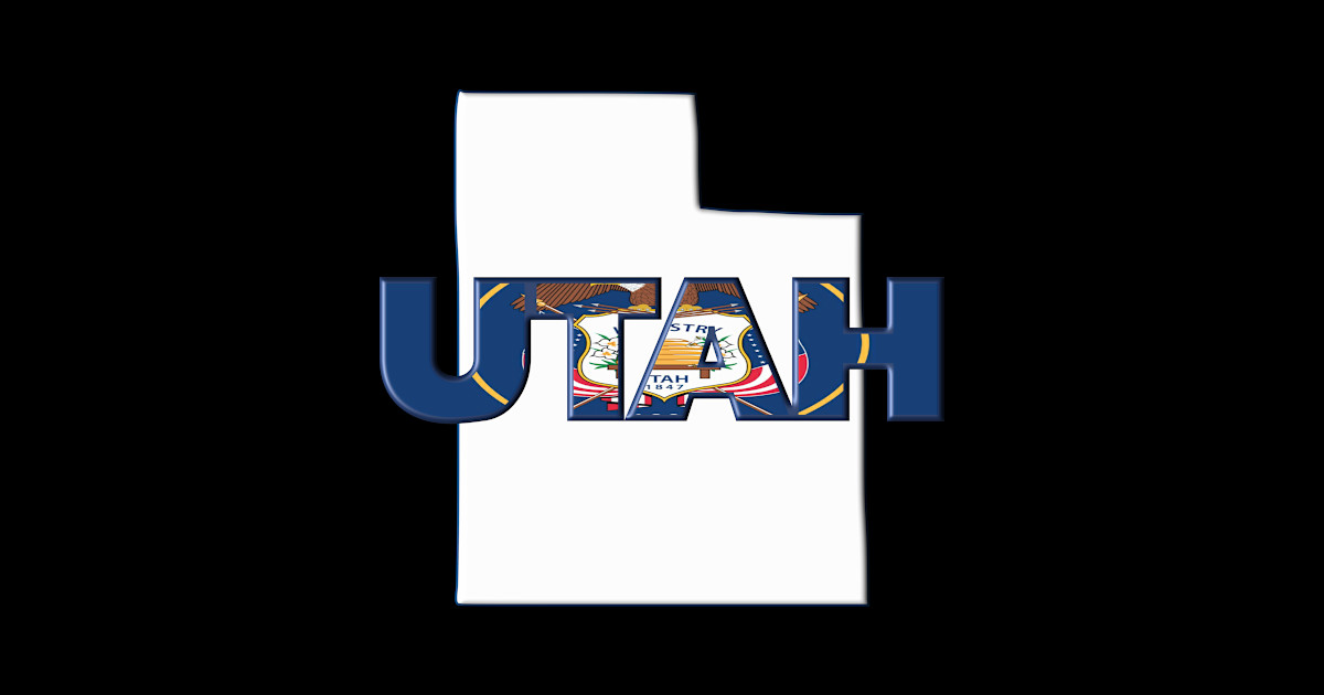 Utah Colored State Letters - Utah - Sticker | TeePublic