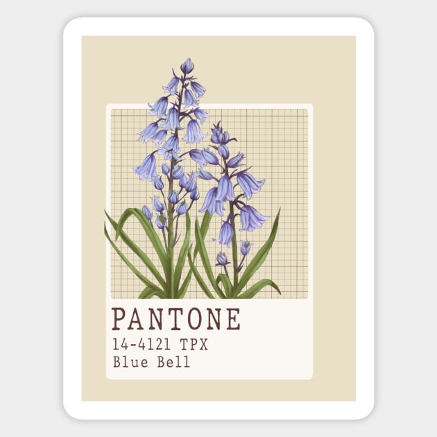 Pantone Blue Bell flowers - Designer - Sticker | TeePublic