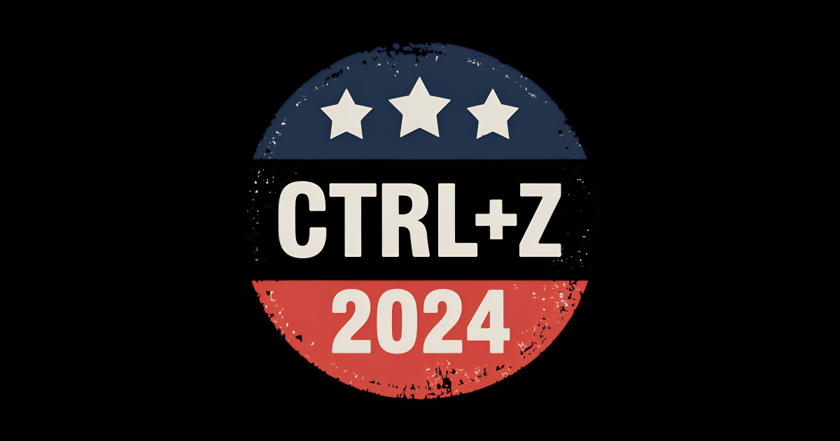 CTRL+Z 2024 Anti Trump Vance Undo Button Vintage - Button Vintage - Sticker | TeePublic