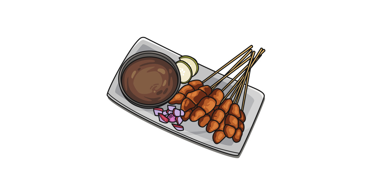 Satay cartoon illustration - Satay Cartoon Illustration - T-Shirt ...