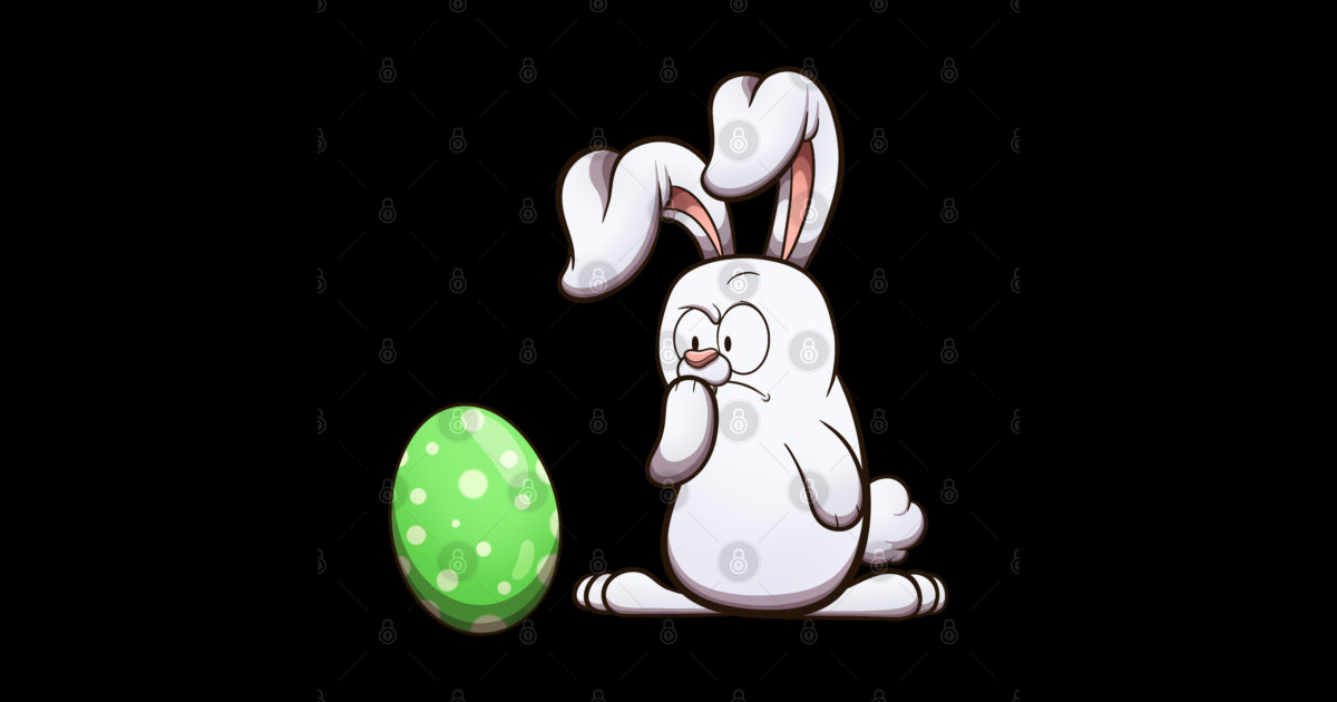 Cute Confused Easter Rabbit With Easter Egg - Confused Easter Bunny ...