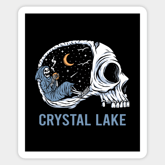 Chilling Skeleton - Crystal Lake - Crystal Lake - Sticker | TeePublic
