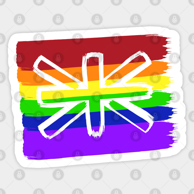 Painted Rainbow Union Jack - Pride Flag - Sticker | TeePublic